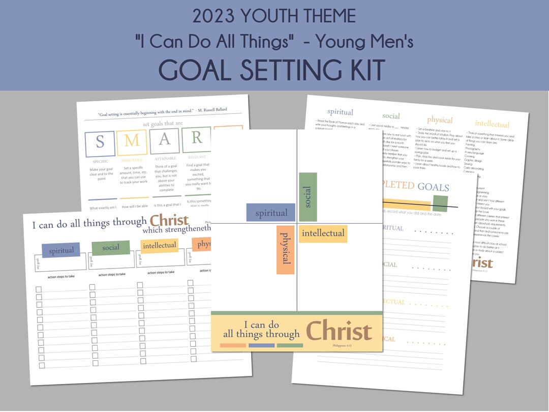 Goal Setting Kit for LDS Children and Youth Program Young Men - Etsy