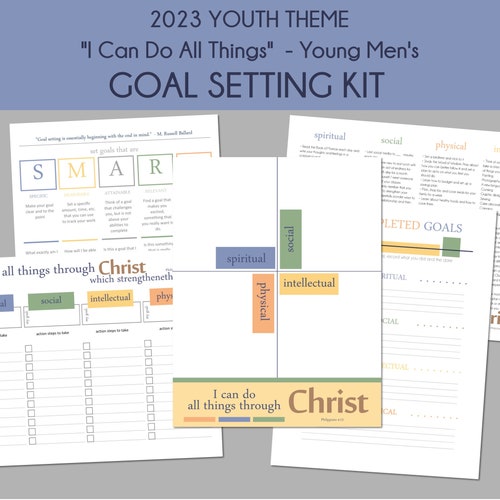 Goal Setting Kit for LDS Children and Youth Program Young Men - Etsy
