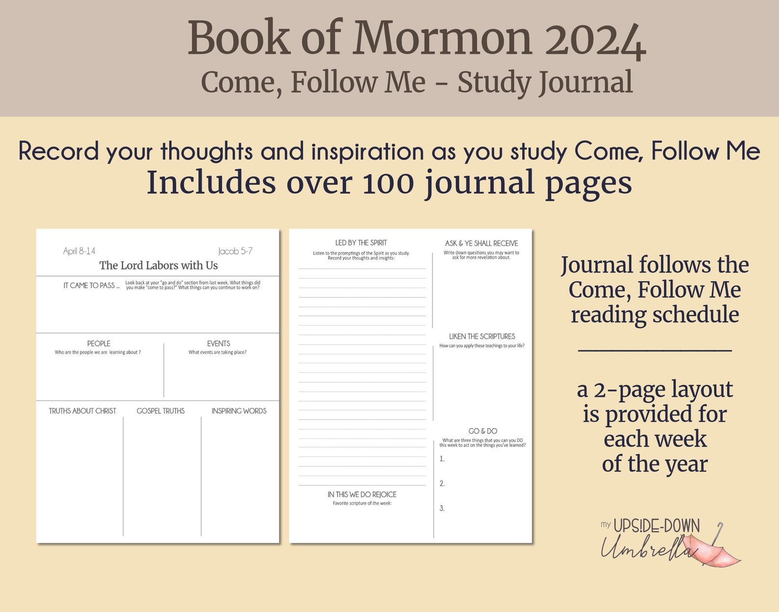 Come Follow Me Book of Mormon 2024 LDS Scripture Study Journal for Come ...