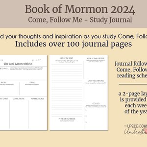 Come Follow Me Book of Mormon 2024 LDS Scripture Study Journal for Come, Follow Me 2024 Bright ...