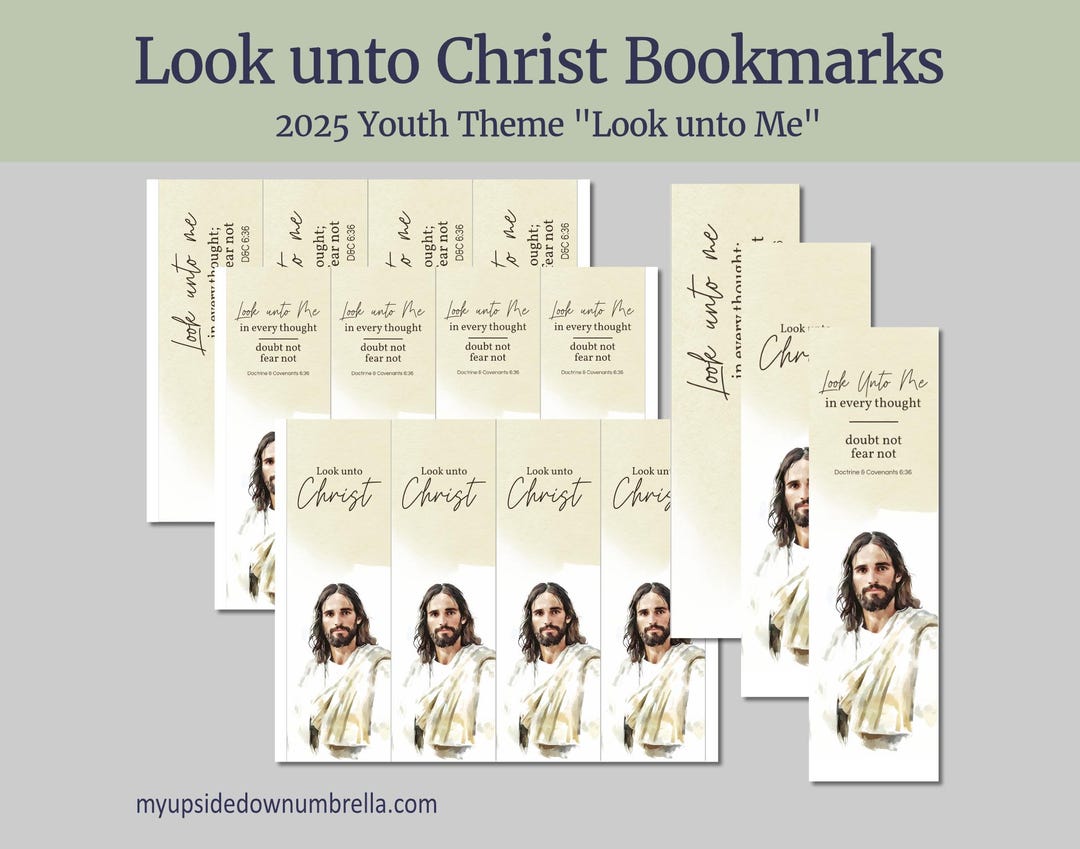 Look Unto Me in Every Thought 2025 LDS Youth Theme Bookmarks for Young ...
