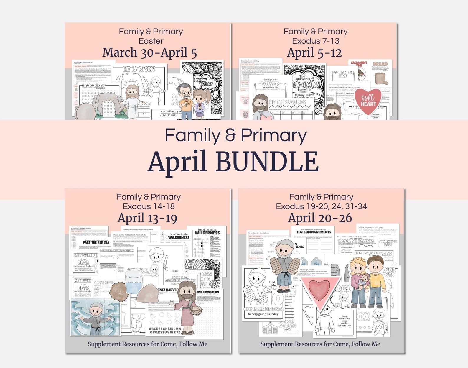 April BUNDLE | Primary Come, Follow Me Lesson Helps for Home & Church ...