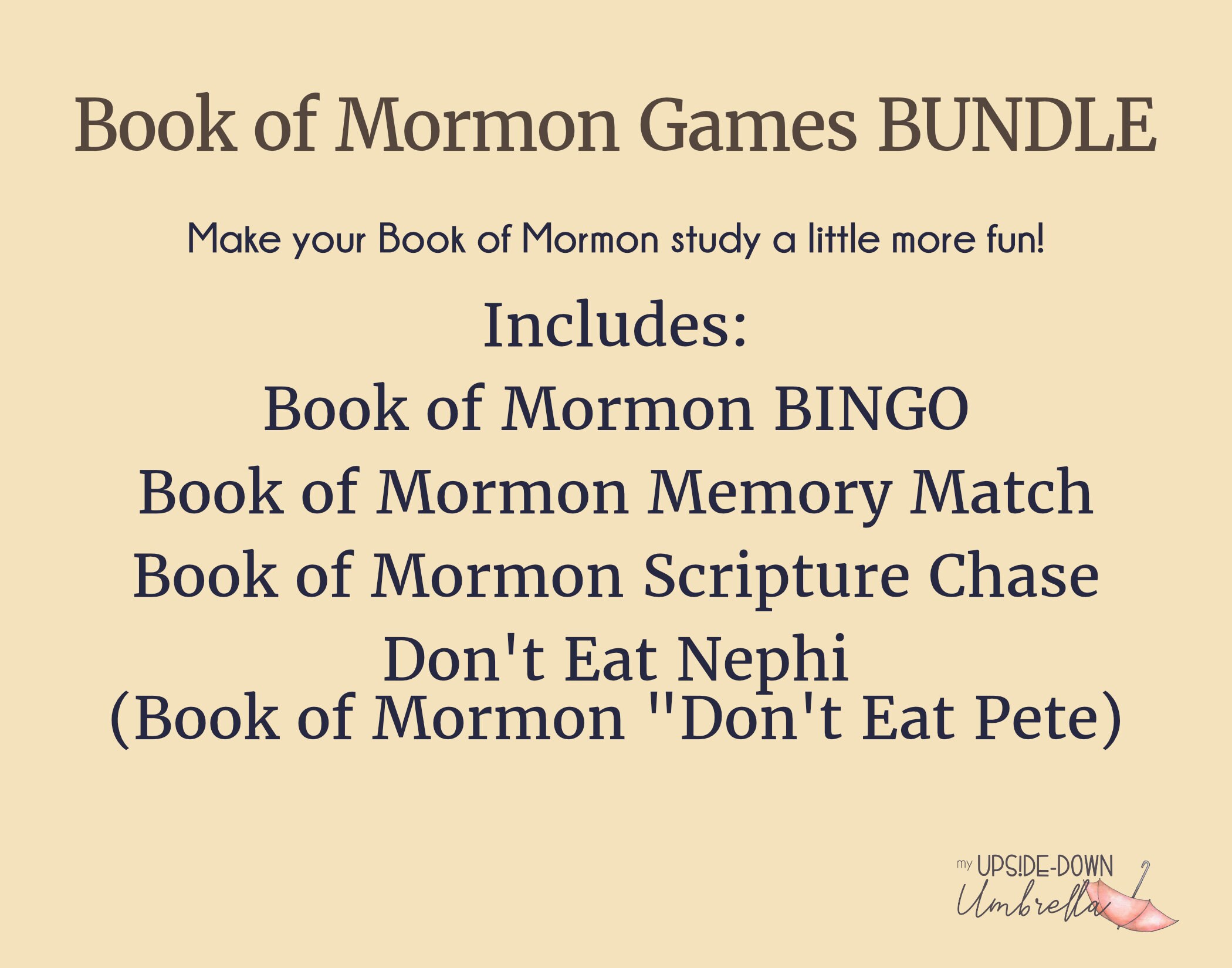 Book of Mormon Games BUNDLE LDS Primary Games Bingo Scripture Chase ...