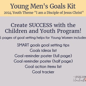 Goal Setting Kit for LDS Children and Youth Program Young Men 2024 LDS ...