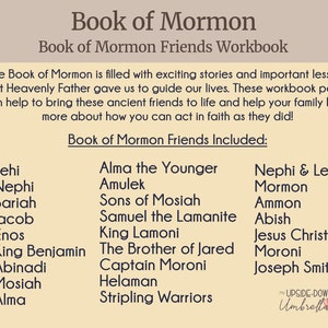 Book of Mormon Friends Workbook | LDS Primary Activities for Come ...