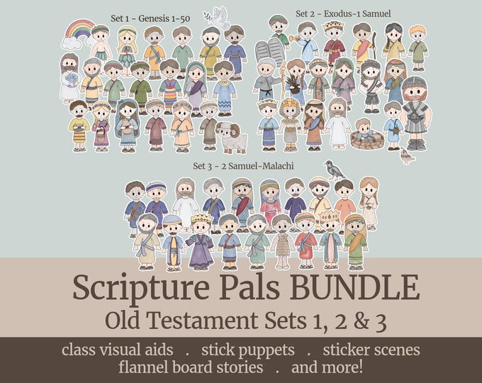 100 Bible Character Flashcards With FREE Reading Tracker for Old ...