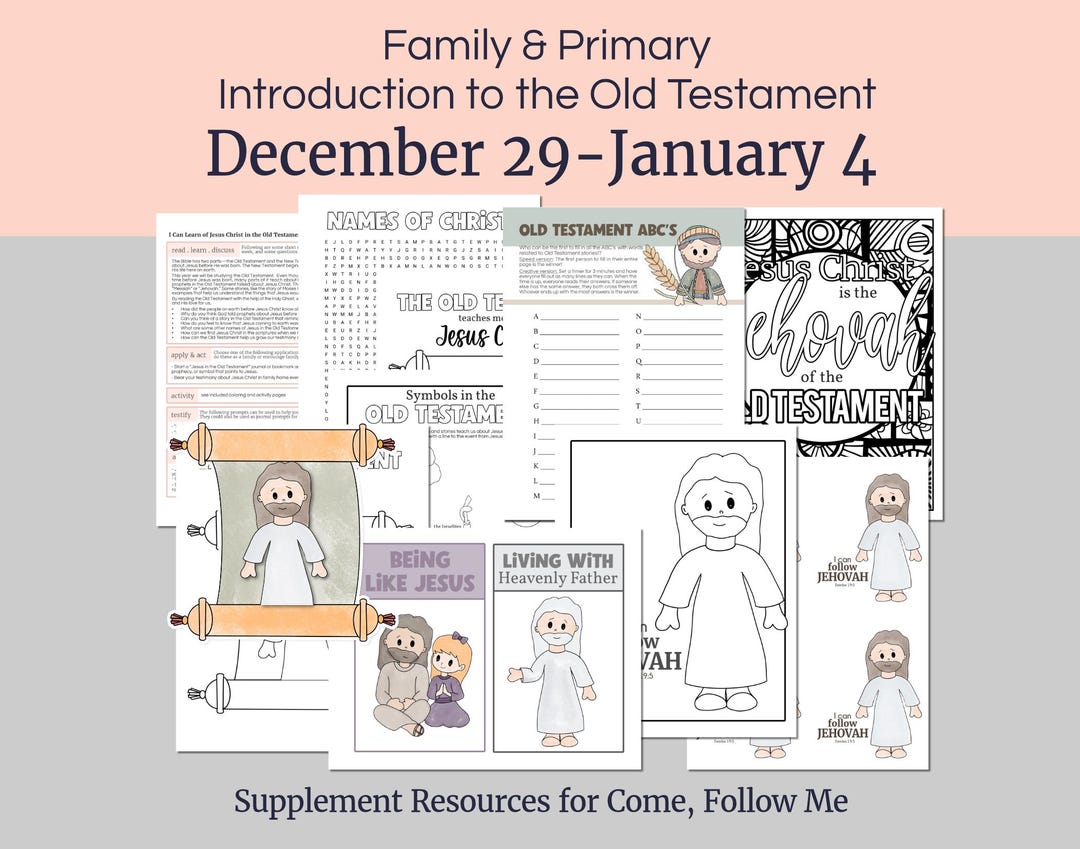 December 29-january 4 | Come, Follow Me Primary Lesson Outline ...