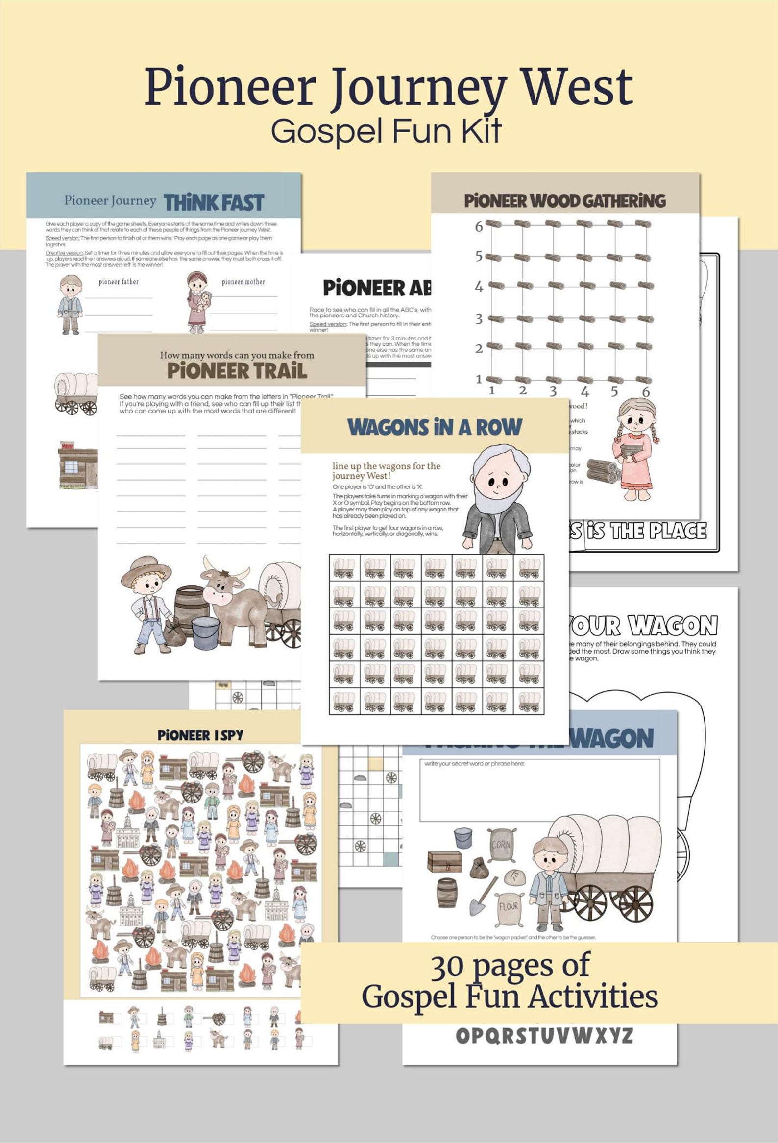 Pioneer Journey Fun Kit, Games & Activities for Primary Children, LDS ...