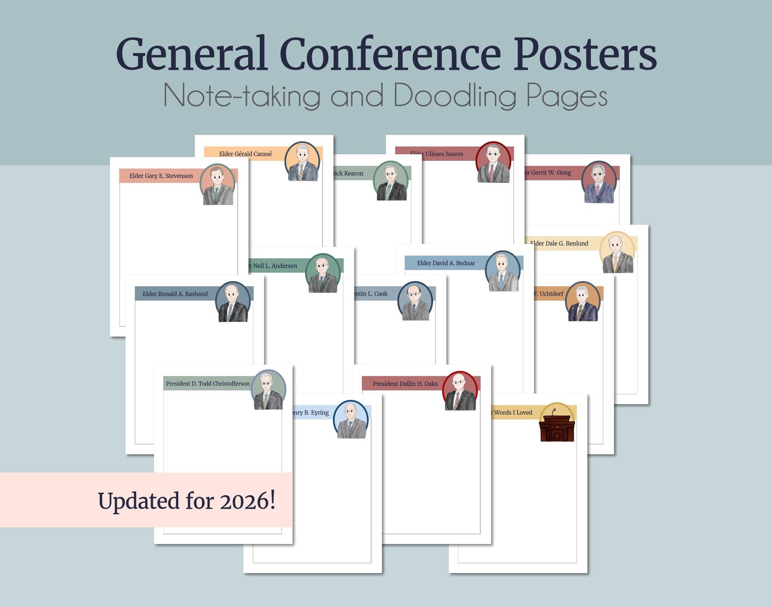 April 2026 LDS General Conference Doodle Posters | Note-taking Pages ...