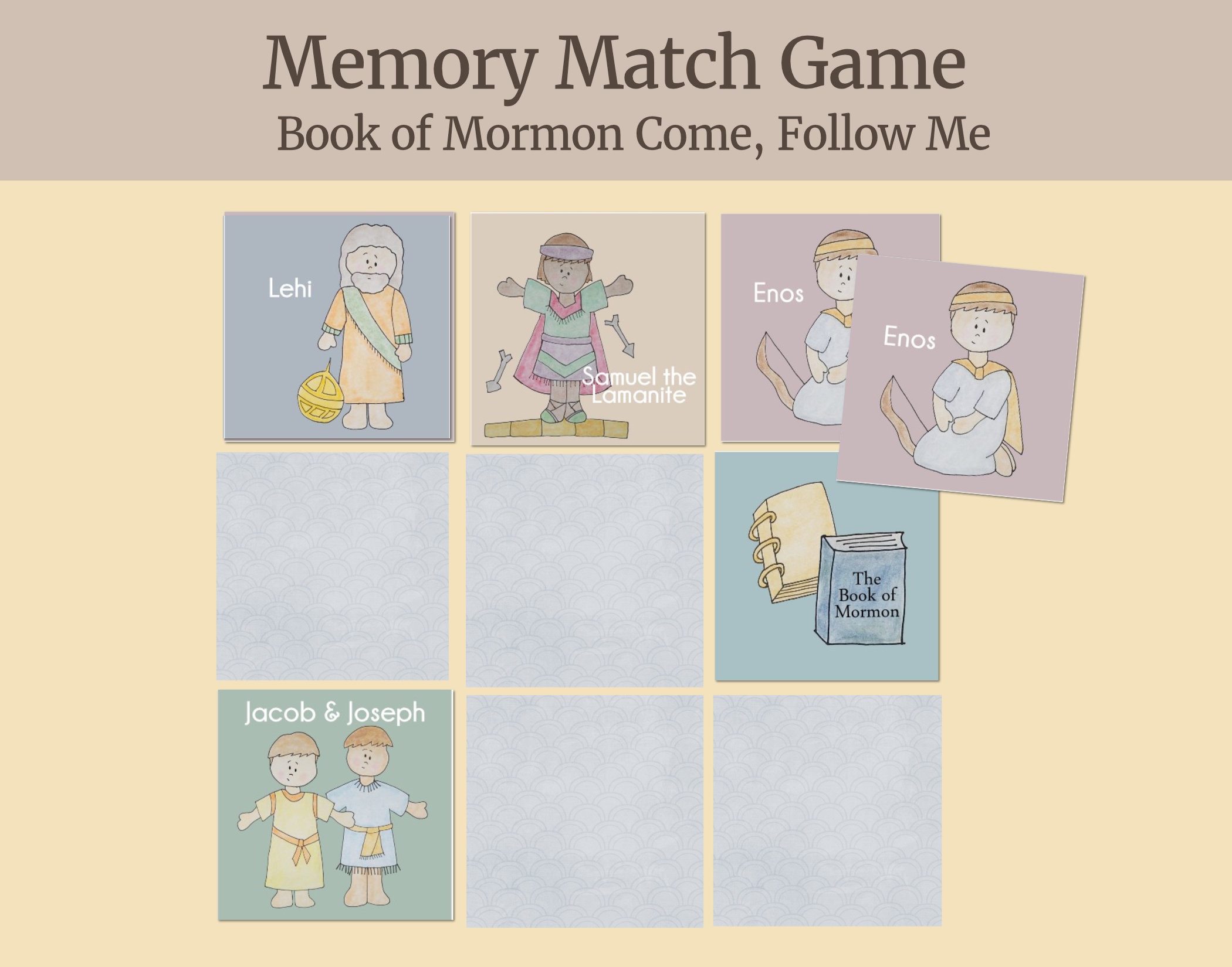 Book of Mormon Memory Game LDS Primary Game Activities for Latter-day ...