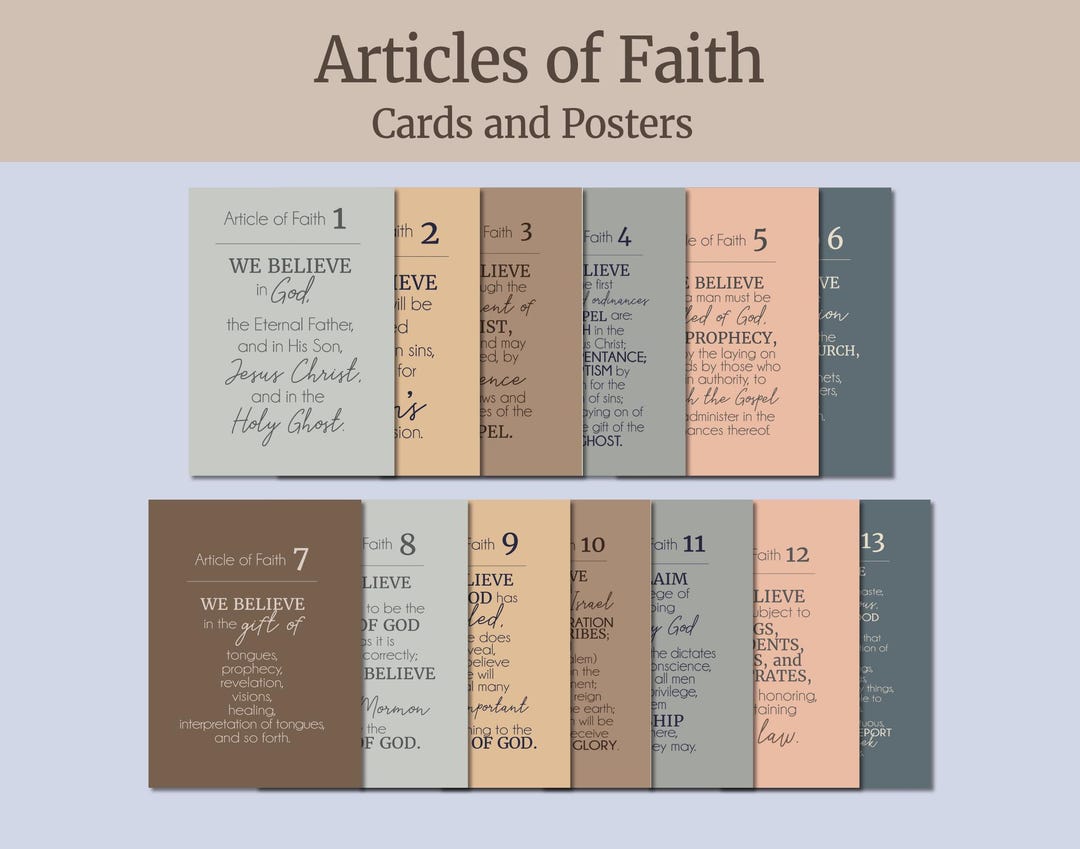 Articles of Faith Posters for the Modern Home | LDS Primary Bulletin ...