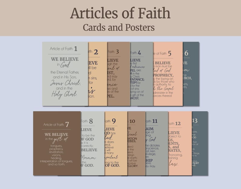 Articles of Faith Posters for the Modern Home | LDS Primary Bulletin ...