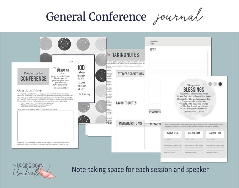 April 2026 General Conference *DIGITAL* Journal | Black & White | LDS ...