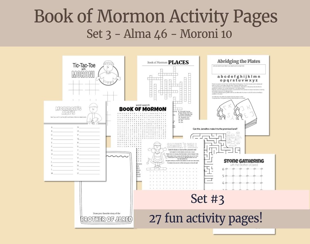 Book of Mormon Coloring and Activity Pages SET 3 | Book of Mormon ...