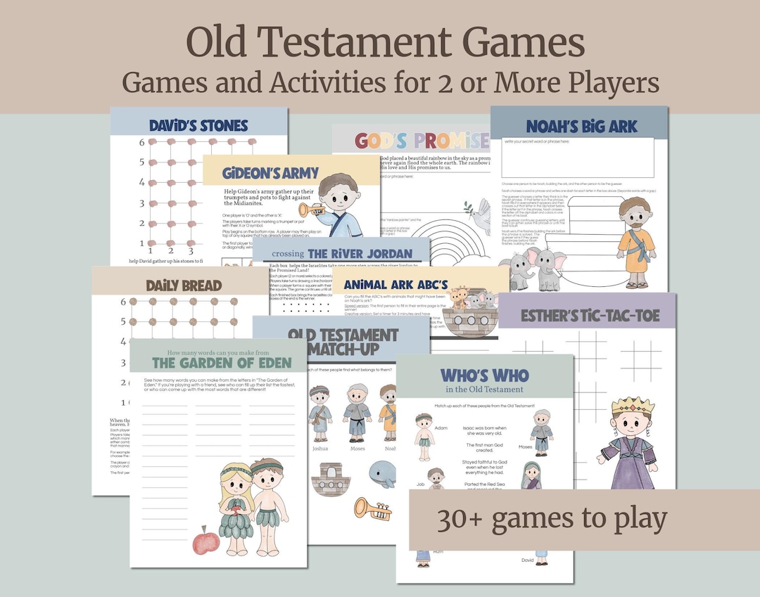 Old Testament Games and Activities | Printable Bible Fun - Etsy