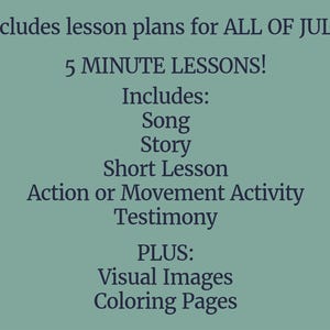 July -full MONTH- NURSERY Lesson Helps, Come Follow Me for Toddlers, 5 ...