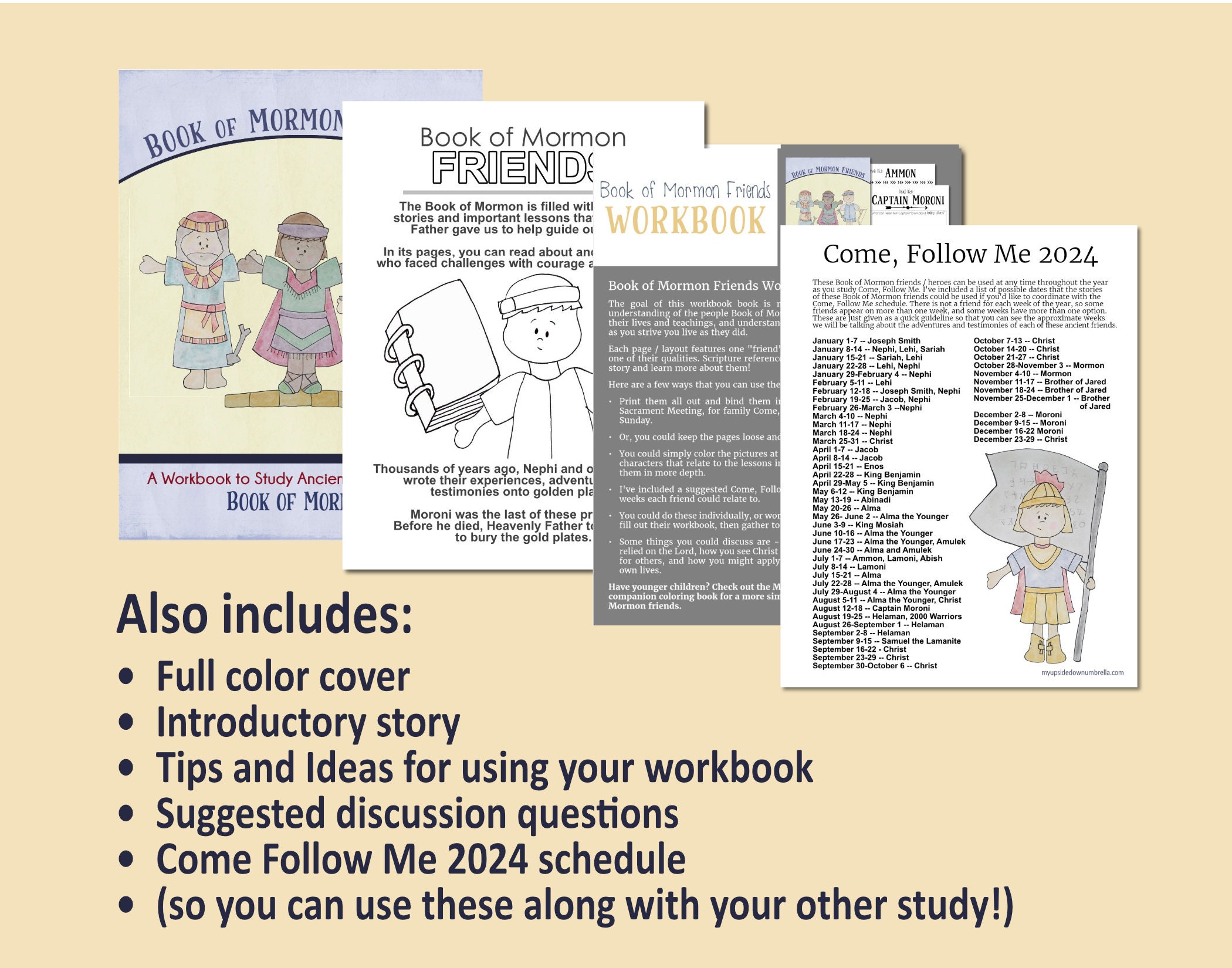 Book of Mormon Heroes BUNDLE Workbook AND Coloring Book, LDS Primary ...