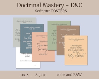 8.5x11 Doctrine & Covenants Doctrinal Mastery Posters for LDS Seminary ...