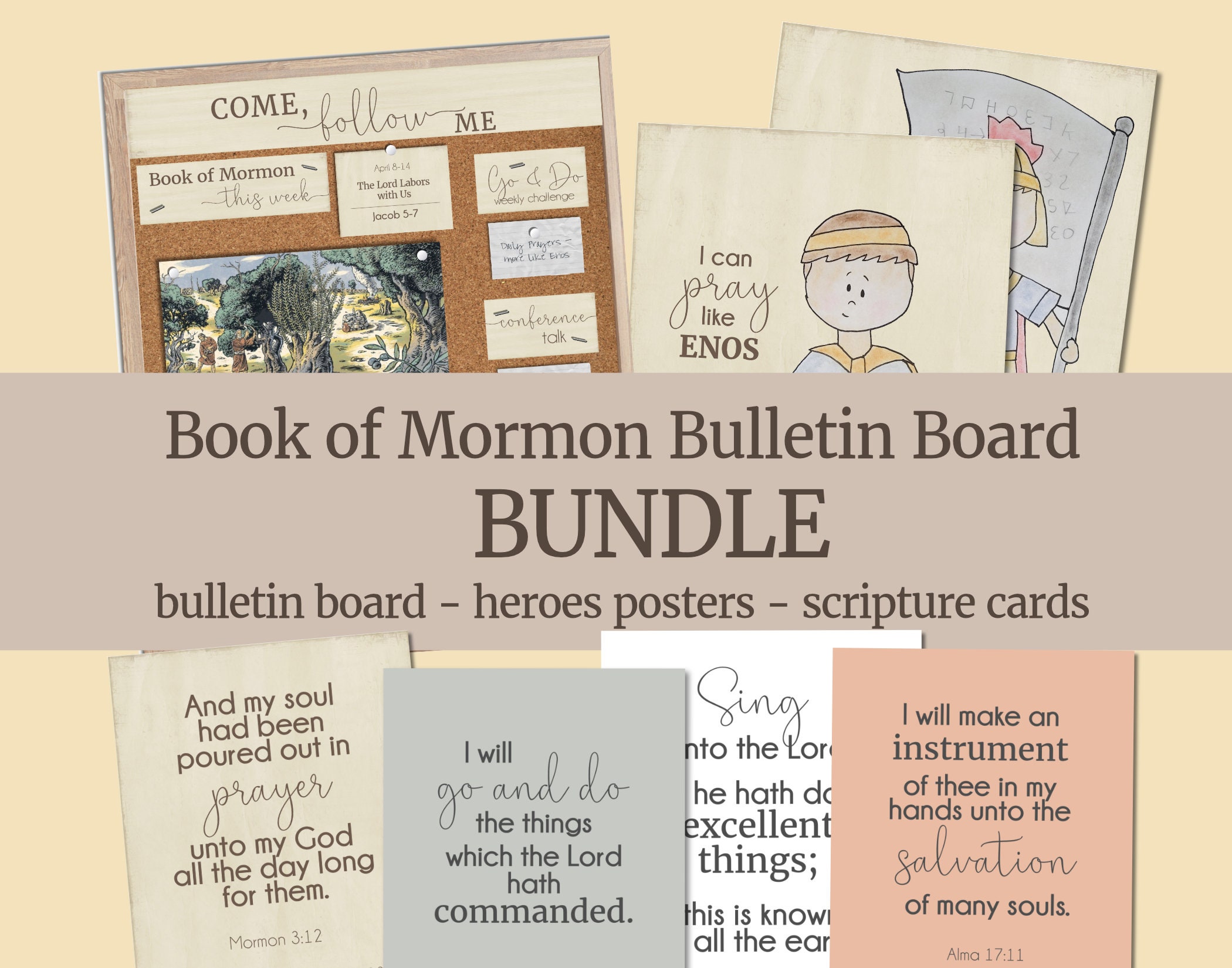 Book of Mormon Bulletin Board BUNDLE Bulletin Board, Scripture Cards ...