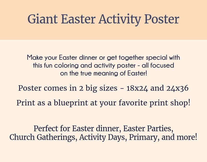 Giant POSTER Printable Easter Activity Coloring Page for Christian ...