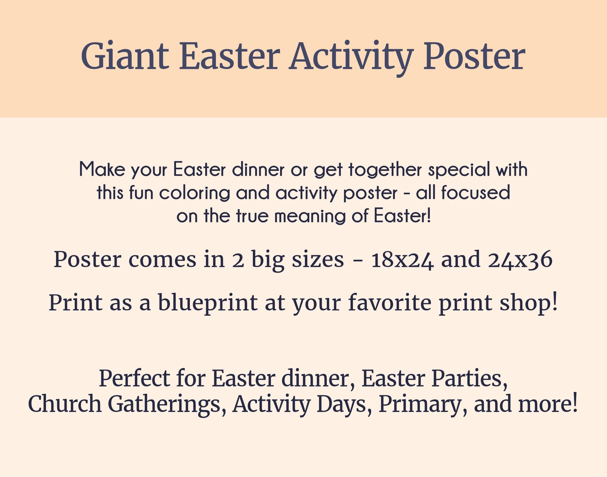 Giant POSTER Printable Easter Activity Coloring Page for Christian ...
