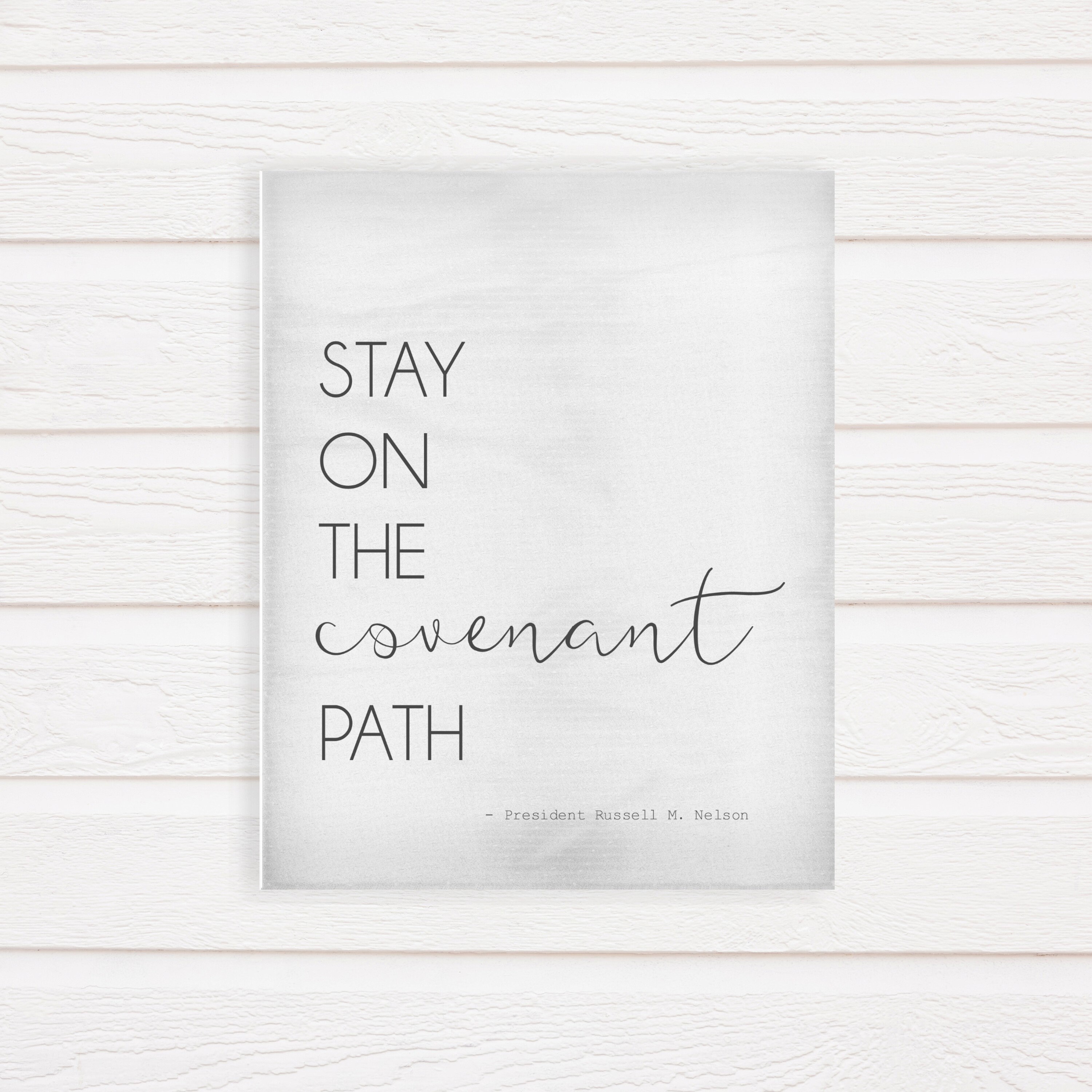 Stay on the Covenant Path LDS Printable Wall Art President - Etsy