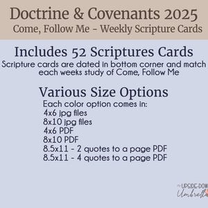 Come Follow Me 2025 - Doctrine and Covenants Scripture Cards - LDS Scripture Study, Home Decor ...