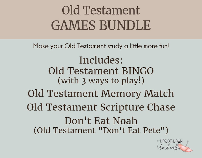 Old Testament Family Fun Bible Games BUNDLE | Bingo, Don't Eat Noah ...