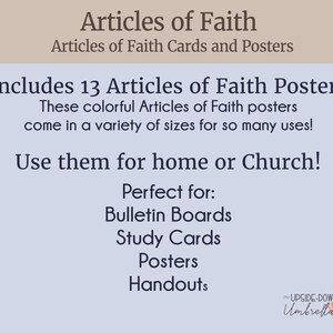 Articles of Faith Posters for the Modern Home | LDS Primary Bulletin ...