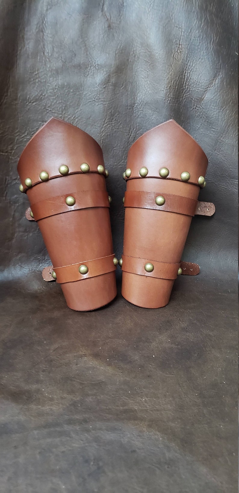 Leather Bracers/ Leather Armor/studded Armor/ Pair | Etsy