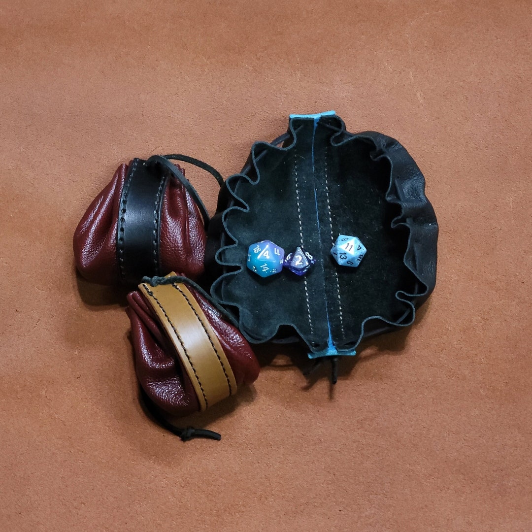 Small Leather Dice Bag/ Leather Coin Pouch/ Dnd Pouch - Etsy