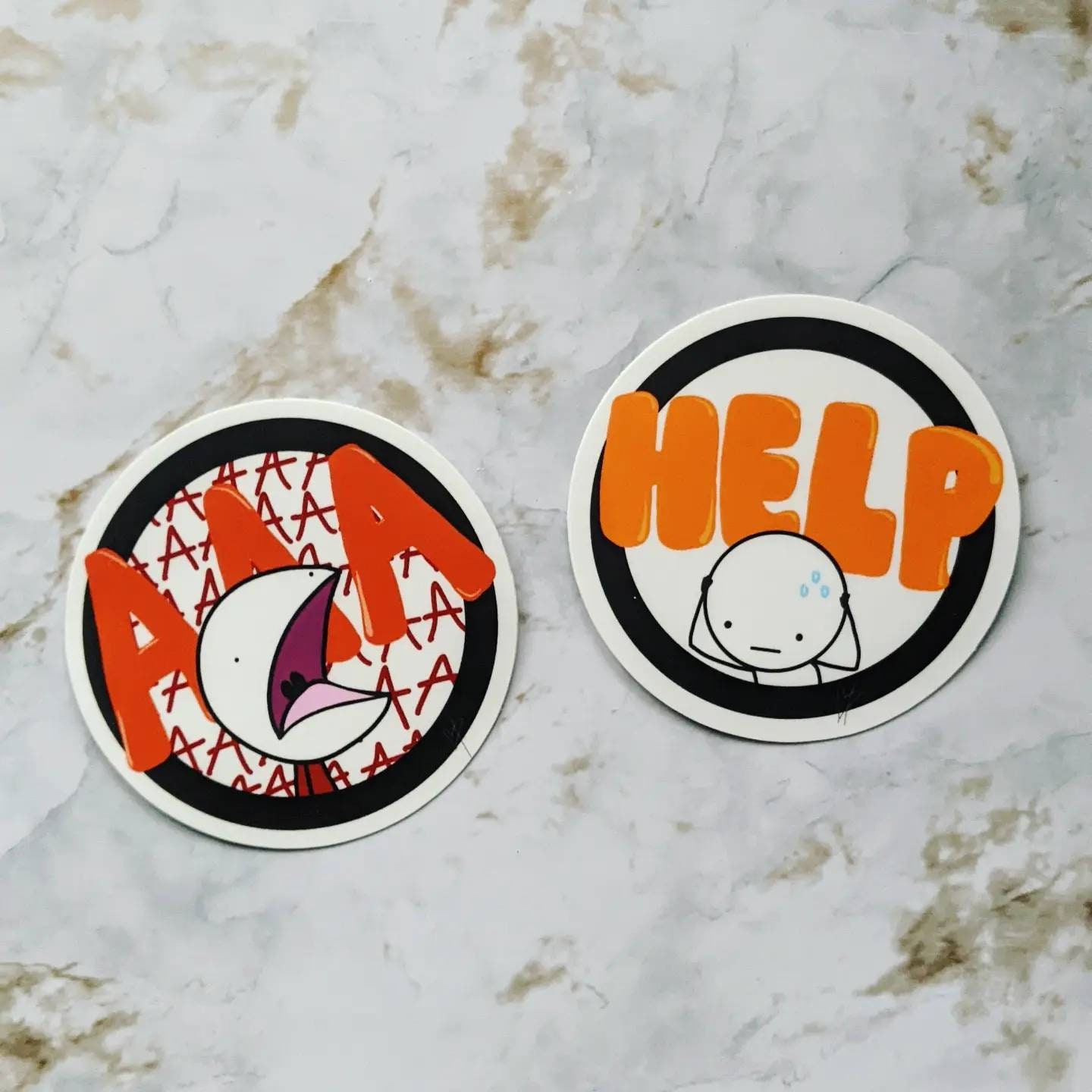 Screaming Circle Vinyl Sticker Mood Decal for Laptop, Water Bottle, Car ...