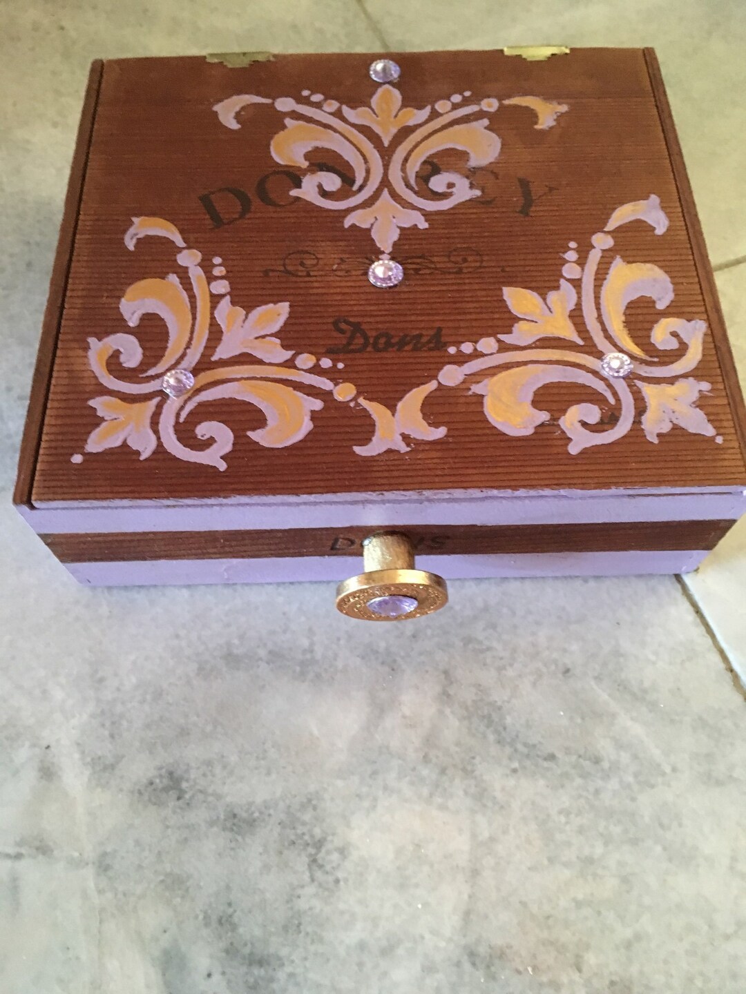 Hand Painted Shabby Chic Signed Original Violet Cigar Box - Etsy