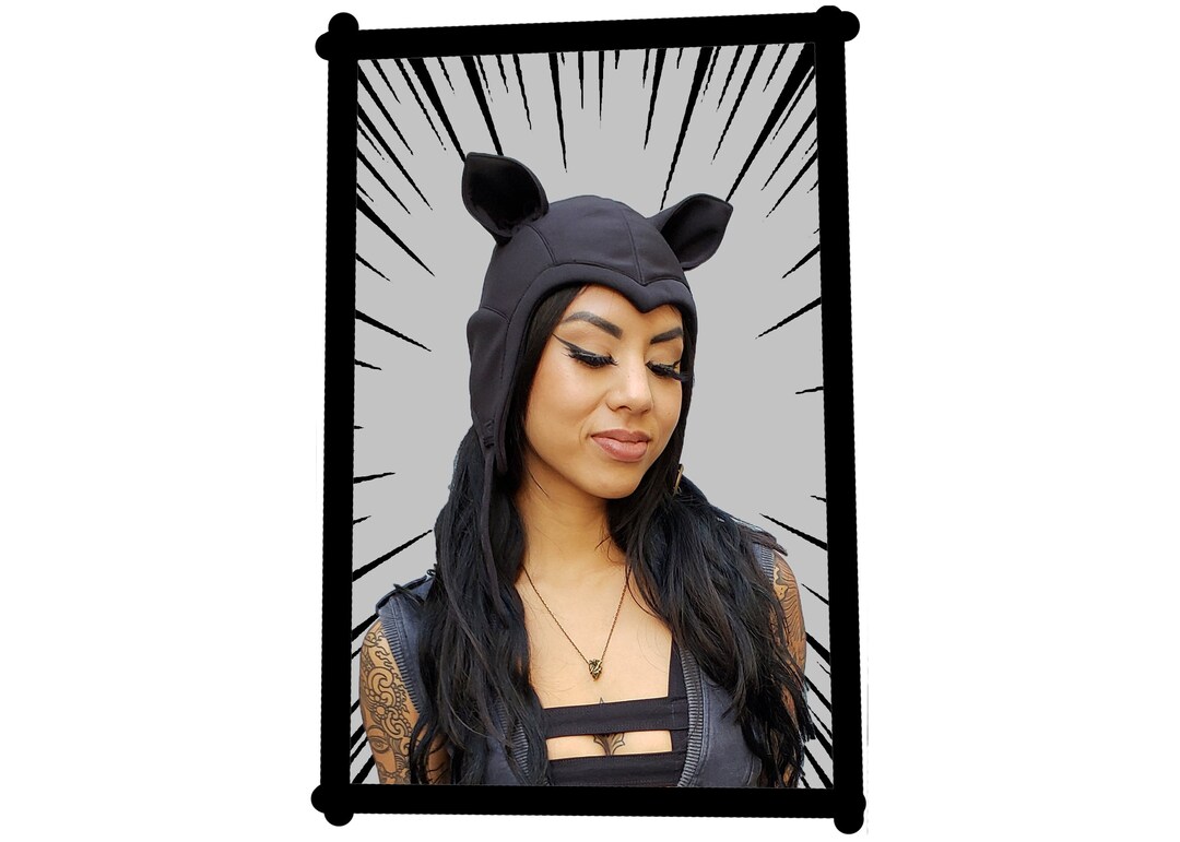 Black Cotton Sheep Flight Helmet – Cosplay Bomber Hat With Ears - Etsy