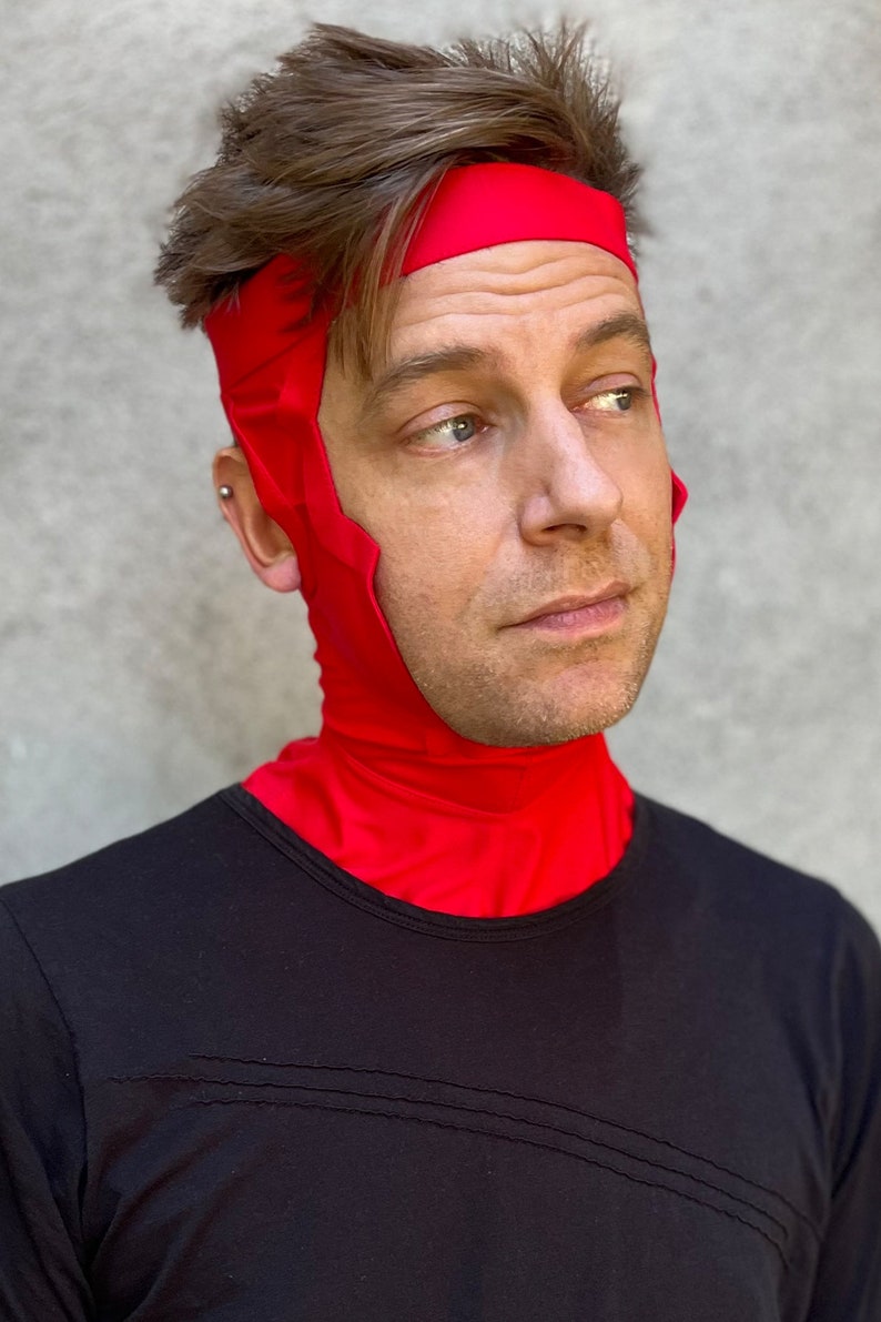 Red SUPER HERO BALACLAVA by Eyecon Cosplay Unique Headgear Gambit Havok ...