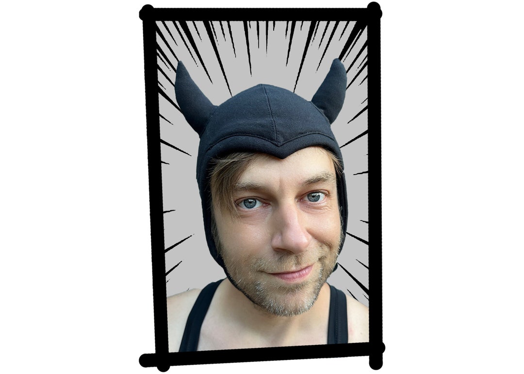 Black DEVIL HELMET by Eyecon Cosplay - Devil Hat, Demon Horn Hat ...