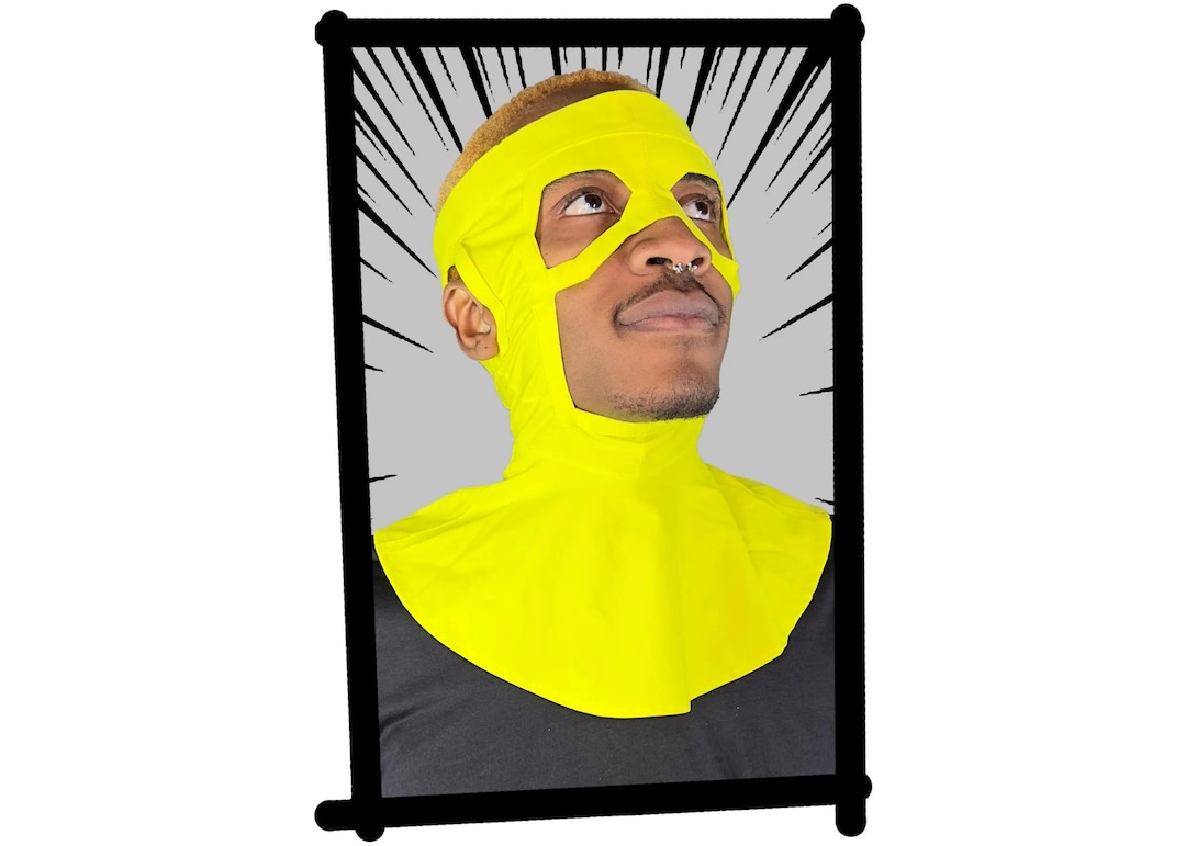 Yellow SUPER HERO BALACLAVA With Mask by Eyecon Cosplay - Yellow Sports ...