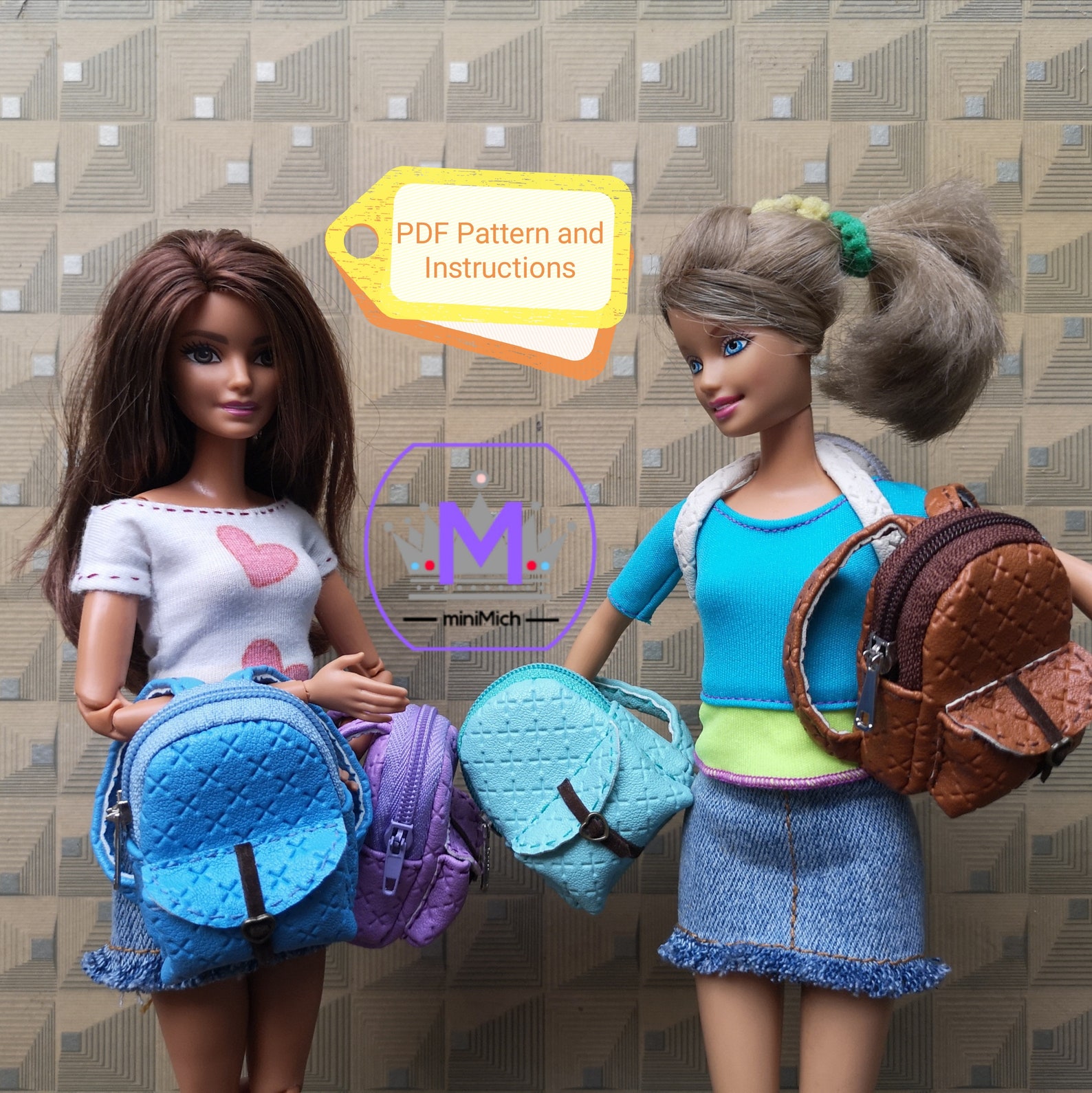 Pattern for Miniature Backpack for Dolls 1/6 Scale With - Etsy