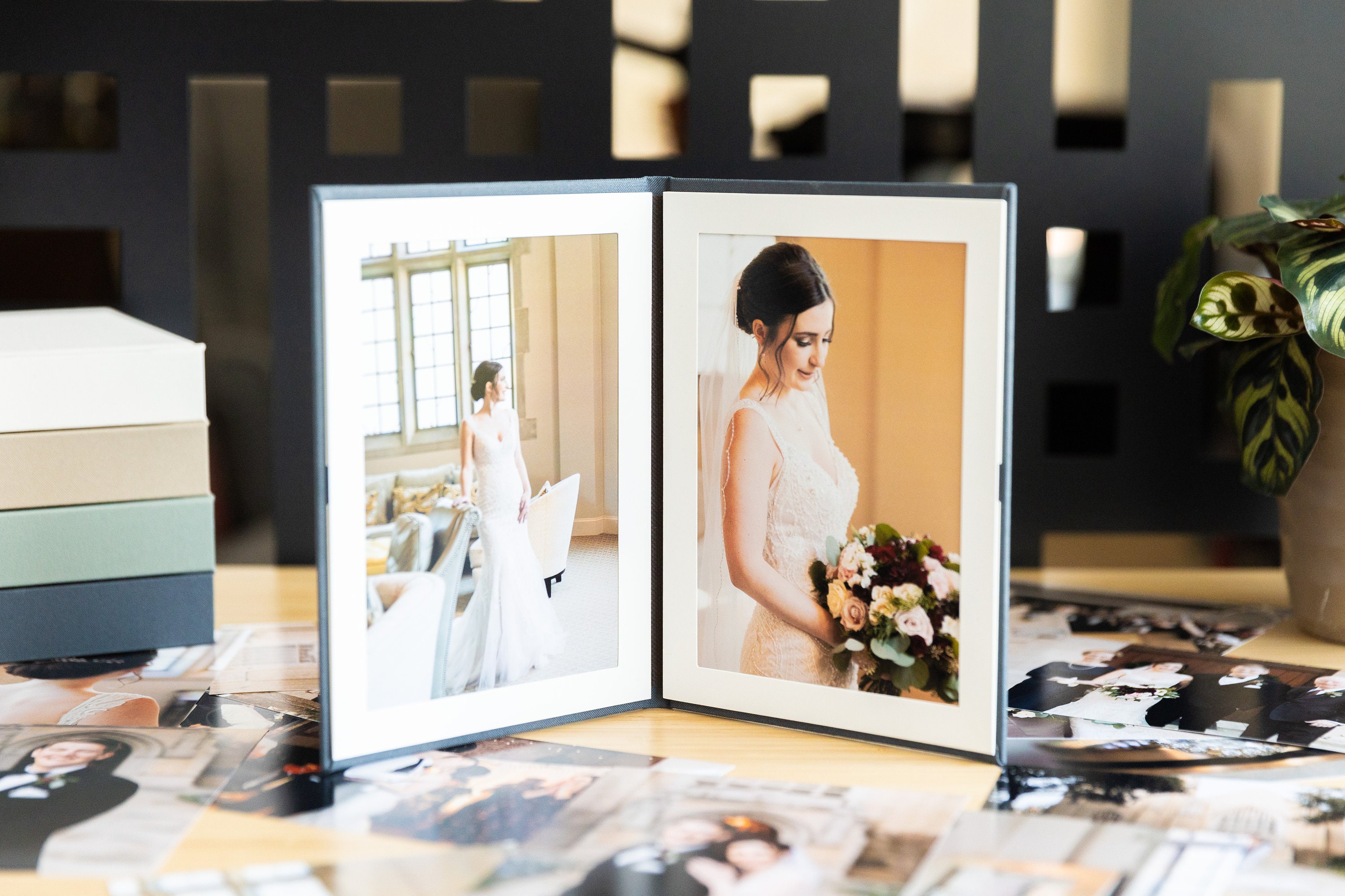 Dark Gray 8x10 Linen Book Cloth Matted Bifold | Photo Display - Etsy