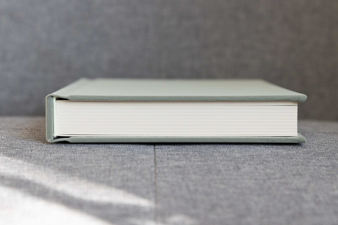 5x7 Sage Linen Bookcloth Slip-in Custom Matted Portrait Photo Album ...