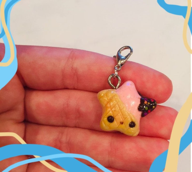 Ice Cream Keychain Polymer Clay Kawaii Star Stitch - Etsy