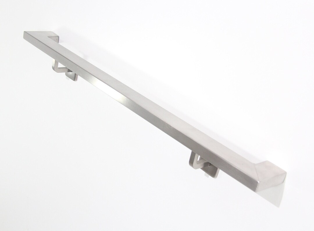 Stainless Steel Modern Staircase Railing, Wall Mount Steel Handrail, SS ...