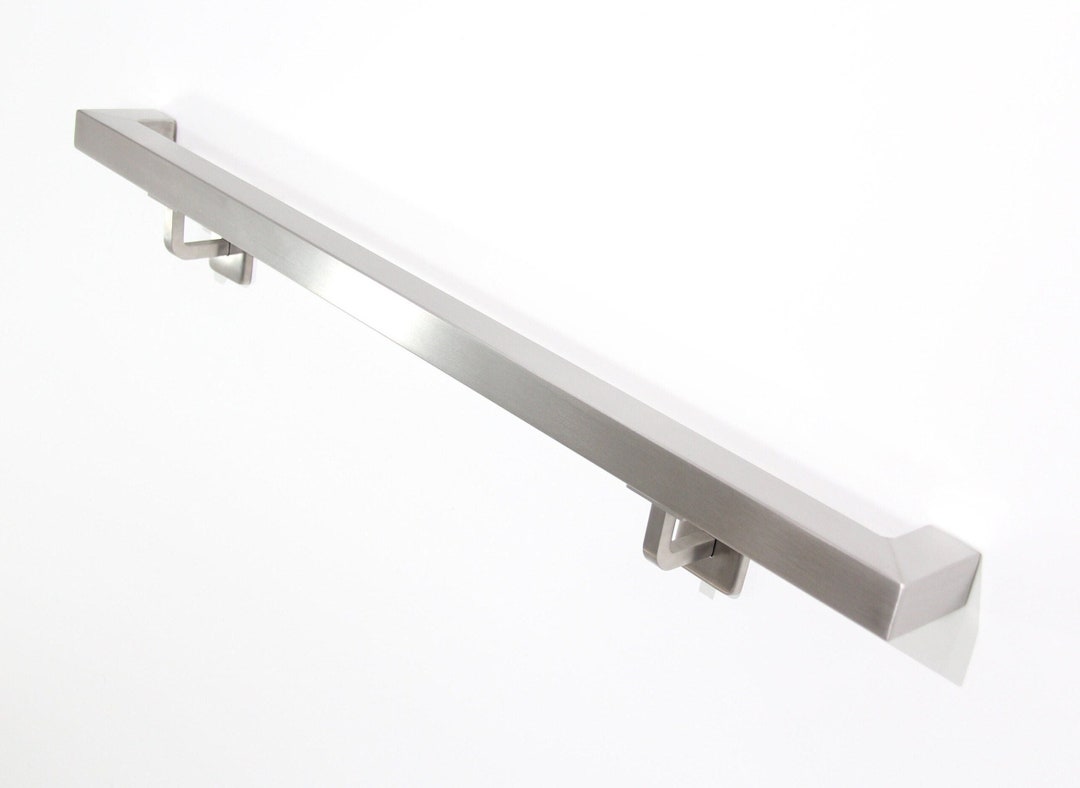 Stainless Steel Modern Staircase Railing, Wall Mounted Steel Handrail ...