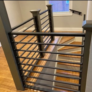 Modern Metal Horizontal Bar Railings, Horizontal Stair Railing, Custom ...
