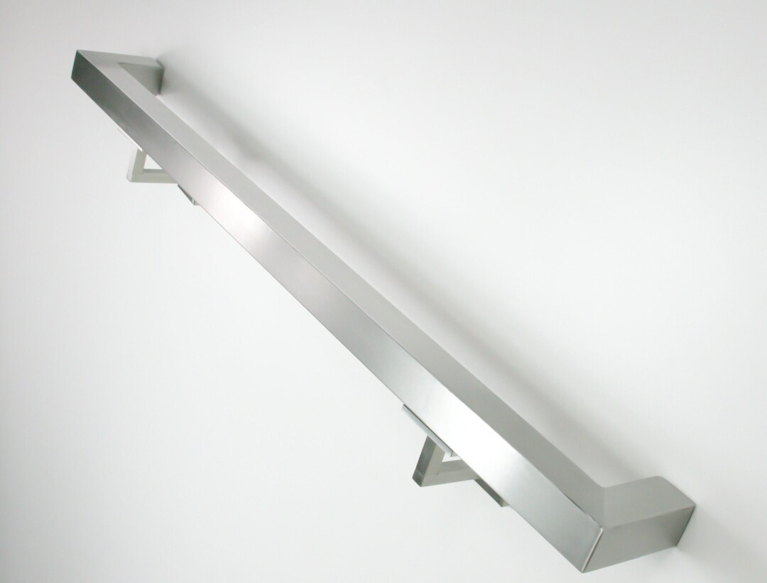 6' Foot Stainless Steel Modern Square Brushed Nickel Finish Handrail ...