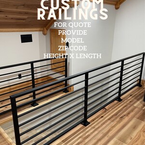 Minimalist Square Metal Railing Custom Made to Size for Porch, Square ...