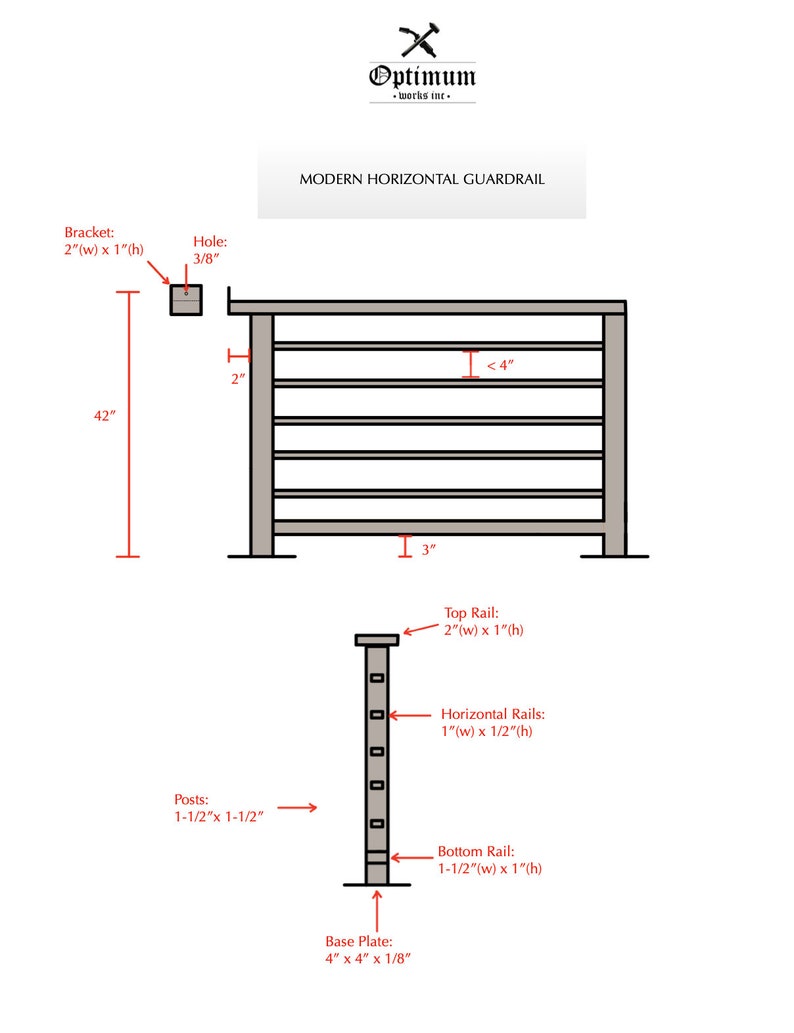 Horizontal Stair Railing With Single Wall Bracket - Etsy