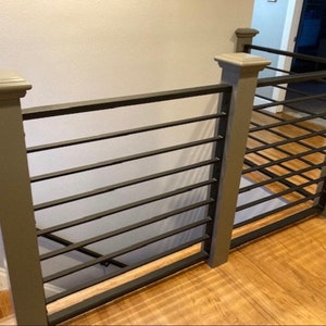 Modern Metal Horizontal Bar Railings, Horizontal Stair Railing, Custom ...