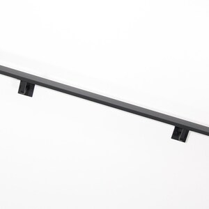 Modern Rectangle Slim Black Handrail for Stairs, Modern Black Stair ...