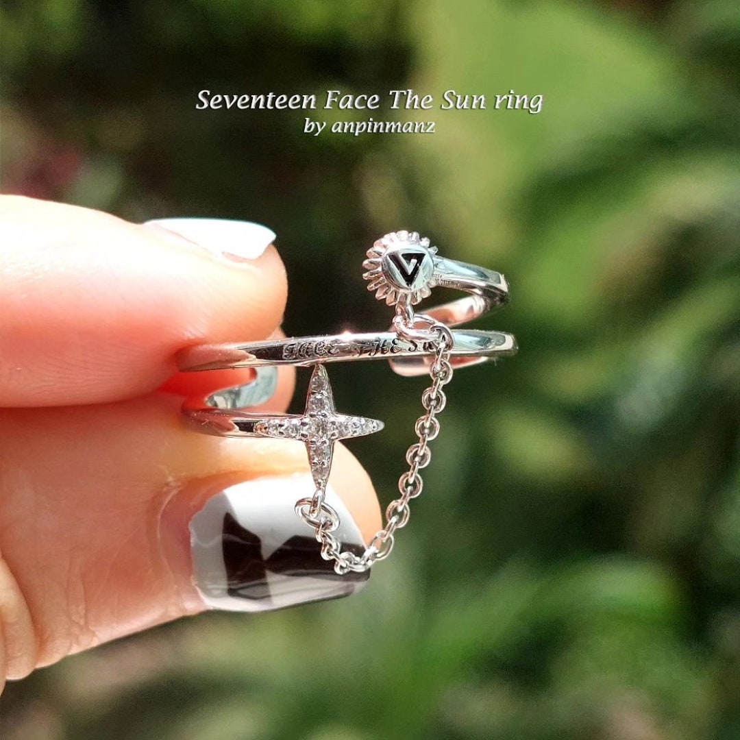 Seventeen's Face the Sun Ring, Seventeen Carat, Svt Jewelry, Kpop Ring ...